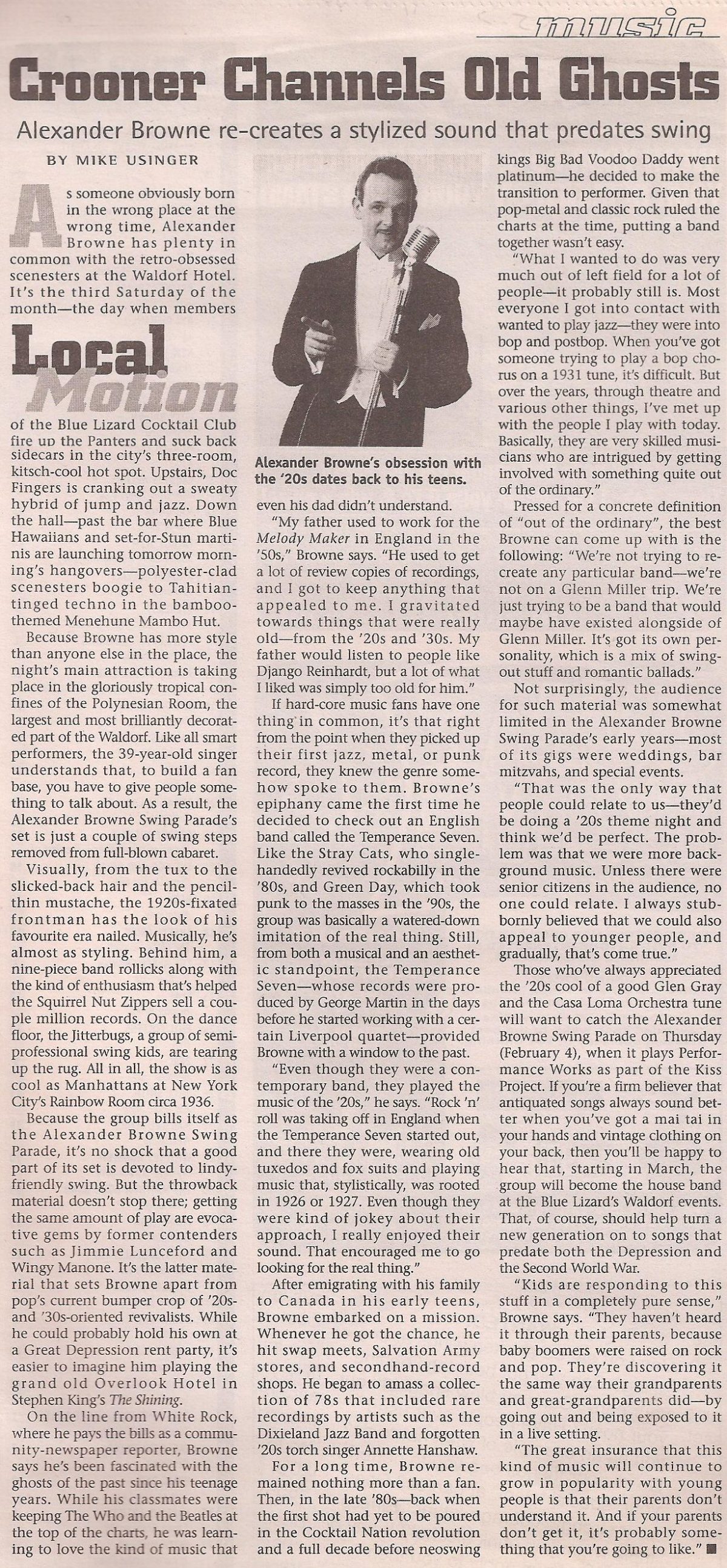 Alexander Browne and his Aristocrats Of Swing – JohnCodyOnline.com