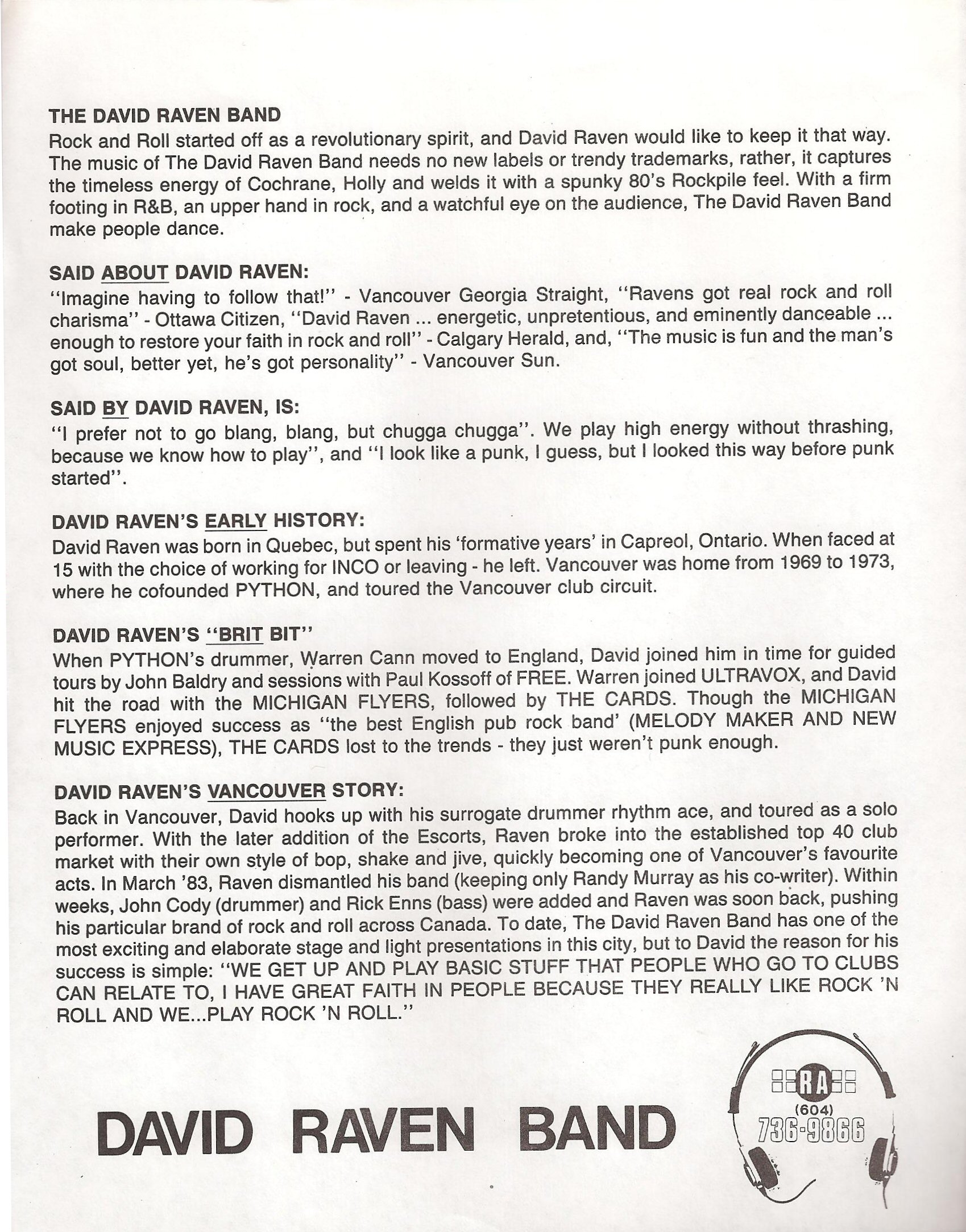 David Raven Band – JohnCodyOnline.com