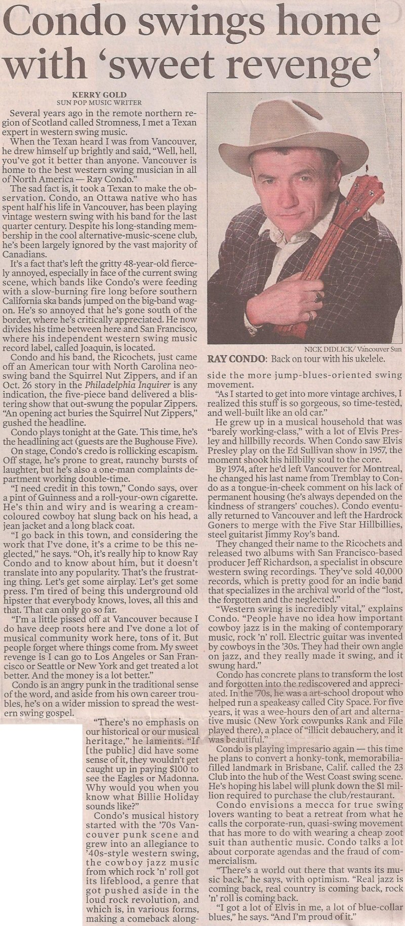 Ray Condo And His Ricochets – JohnCodyOnline.com